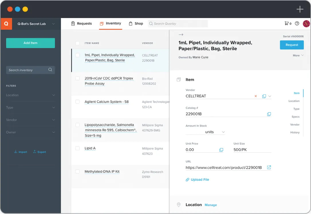 Quartzy | Learn how Quartzy improves lab productivity